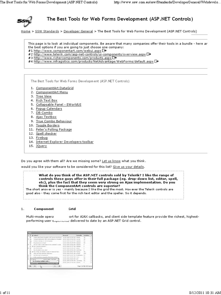 The Best Tools For Web Forms Development (ASP | PDF | Html Element ...