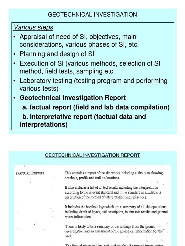 Factual & Interpretative Reports | PDF | Geotechnical Engineering ...