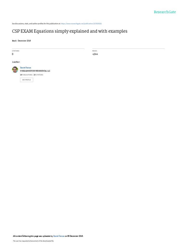 CSP EXAM Equations Simply Explained and With Examples: December 2019 ...