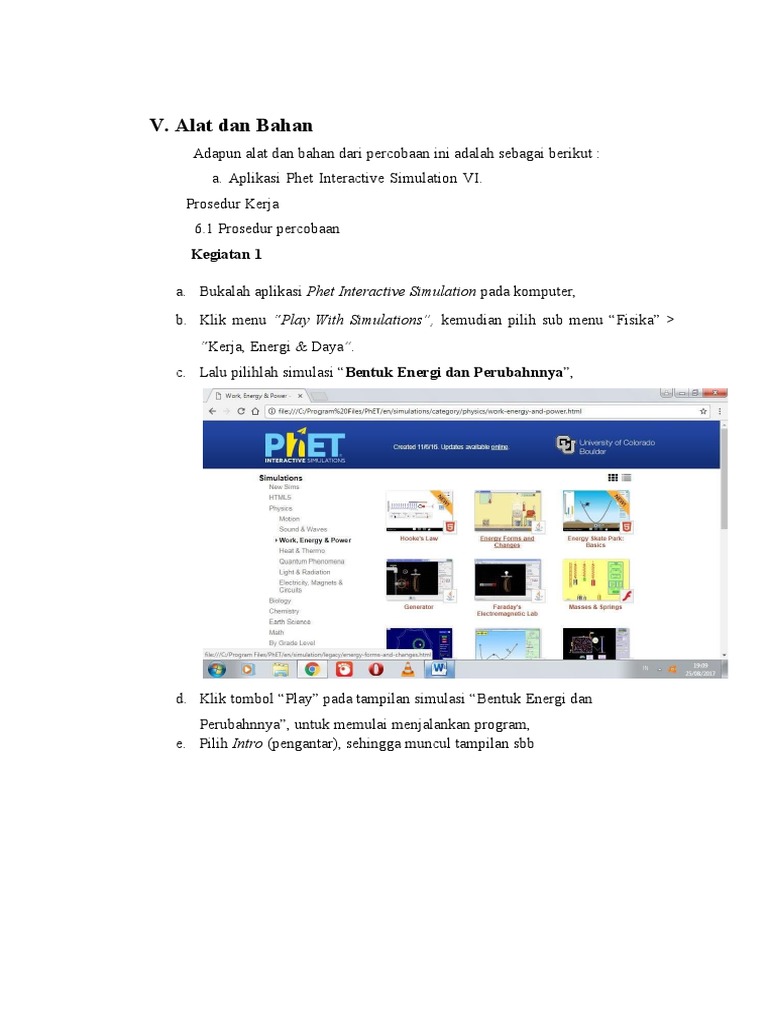 Percobaan Energi dengan Simulasi Phet | PDF | Sains & Matematika