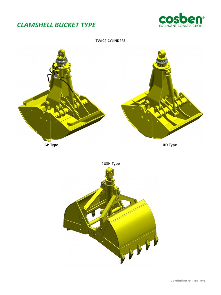 Clamshell Bucket Type: Twice Cylinders | PDF | Gas Technologies | Liquids