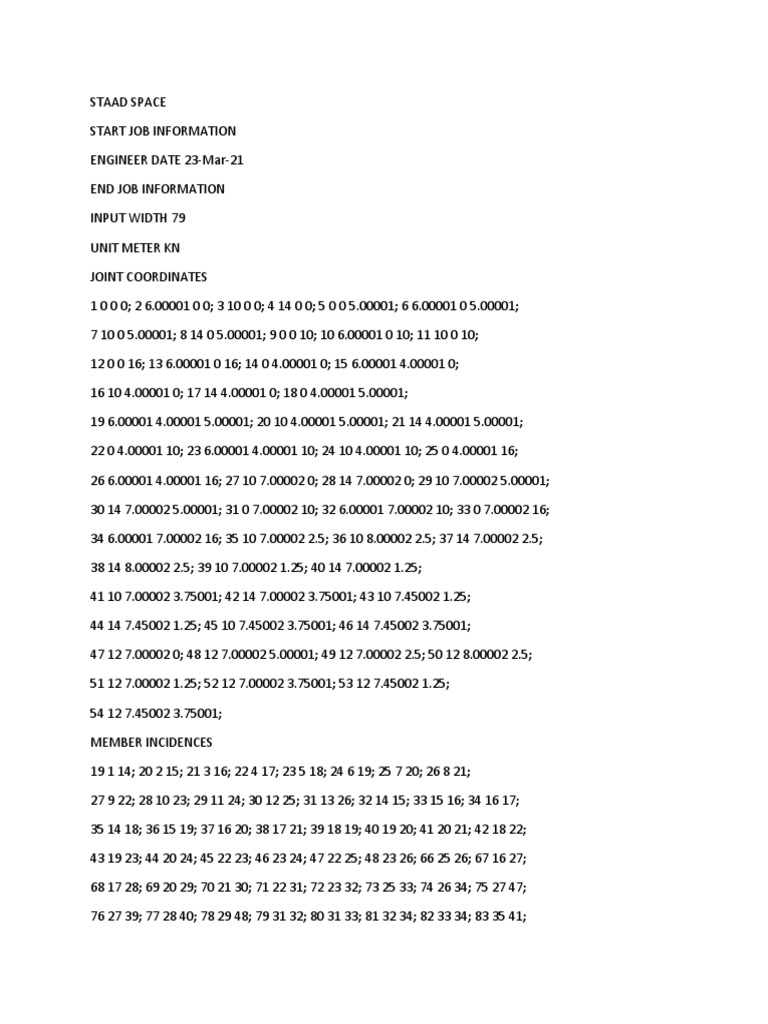 Staad Space | Download Free PDF | Mechanical Engineering | Applied And Interdisciplinary Physics