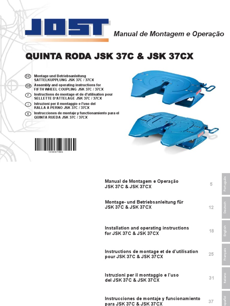 Manual de Montagem e Operação JSK 37CX (Quinta Roda) | PDF | Trator ...