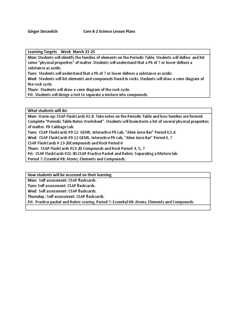 Core 8-2 Science Lesson Plans | PDF | Foreign Language Studies ...