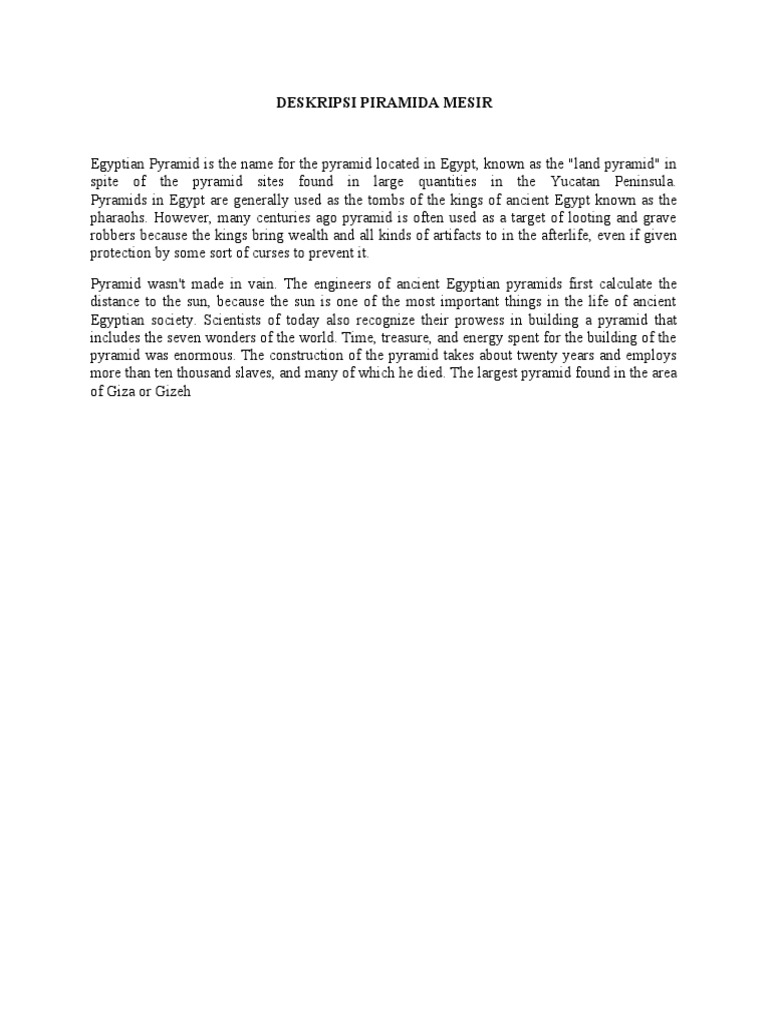 Piramida Mesir: Makam Firaun Kuno | PDF
