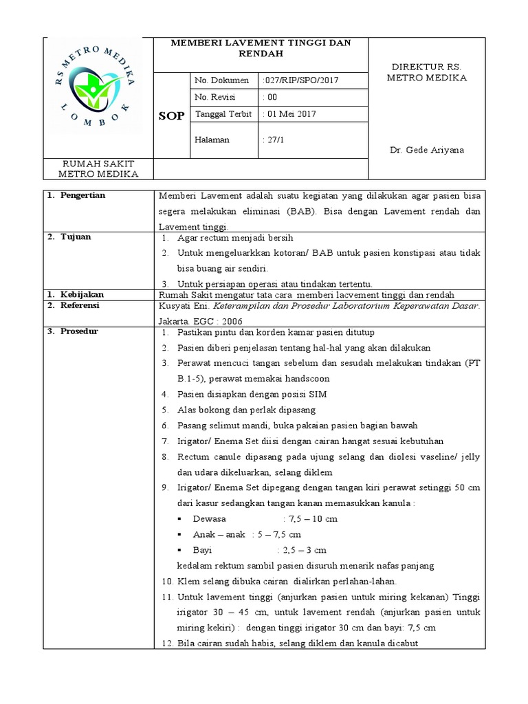 Memberi Lavement Tinggi Dan Rendah | PDF | Sains & Matematika