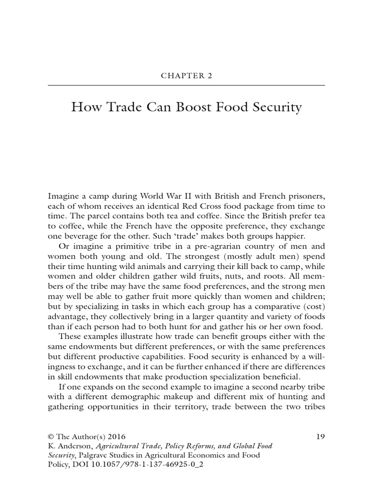 Anderson - How Trade Can Boost Food Security - Ch2 | PDF | Tariff | Subsidy