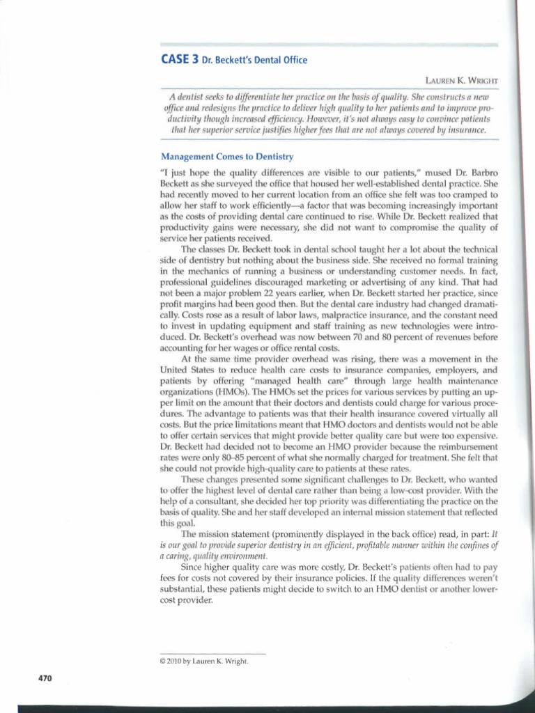 Dr. Beckett Dental Office Case. | PDF | Dentist | Patient