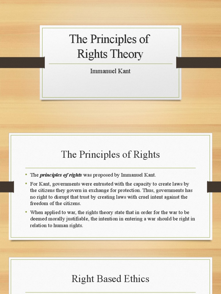 The Principles of Rights Theory: Immanuel Kant | PDF | Rights | Liberty