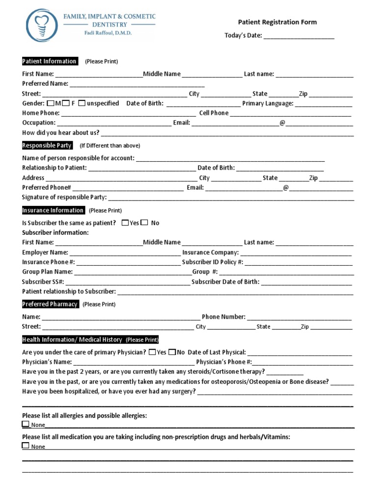 New Patient Paperwork 1 | PDF | Health Insurance Portability And ...