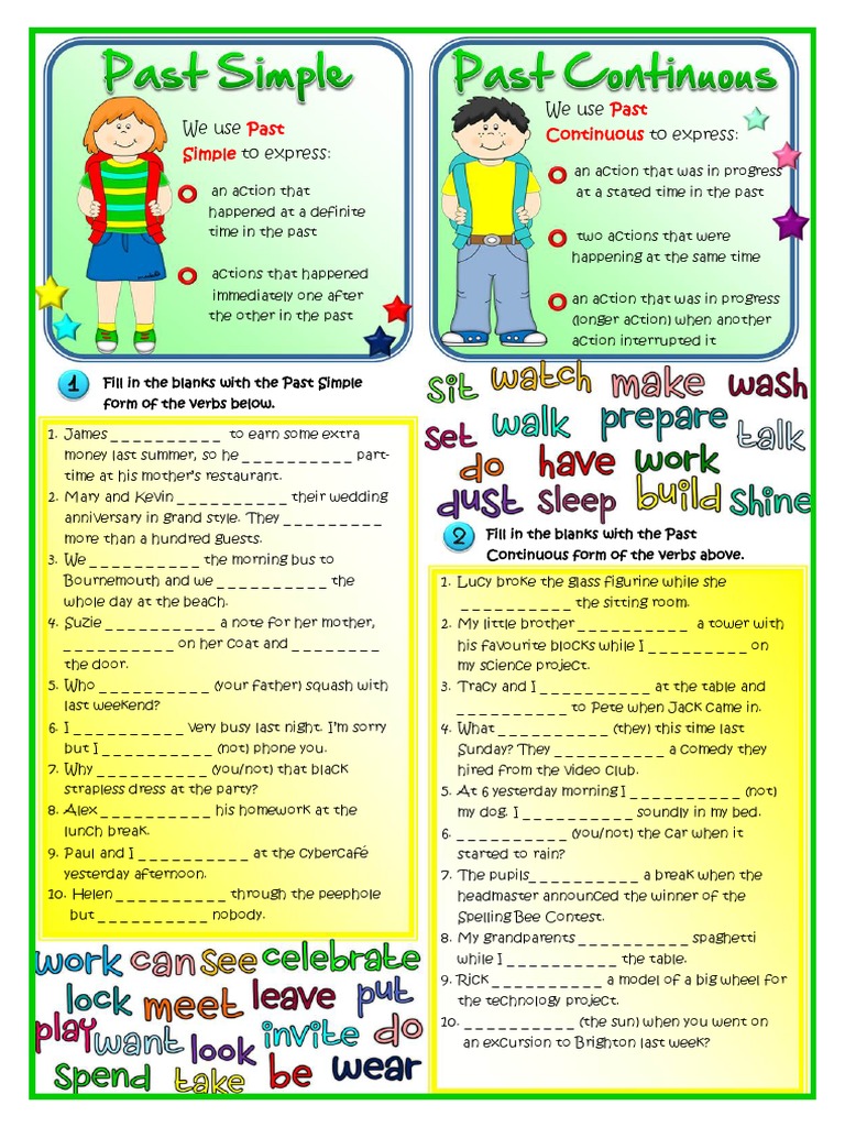 Past Simple Vs Past Contnuous | PDF | Linguistic Morphology | Syntax