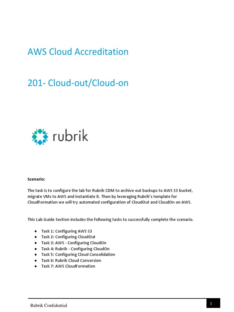 AWS Cloud Lab Guide for Rubrik | PDF | Cloud Computing | Backup
