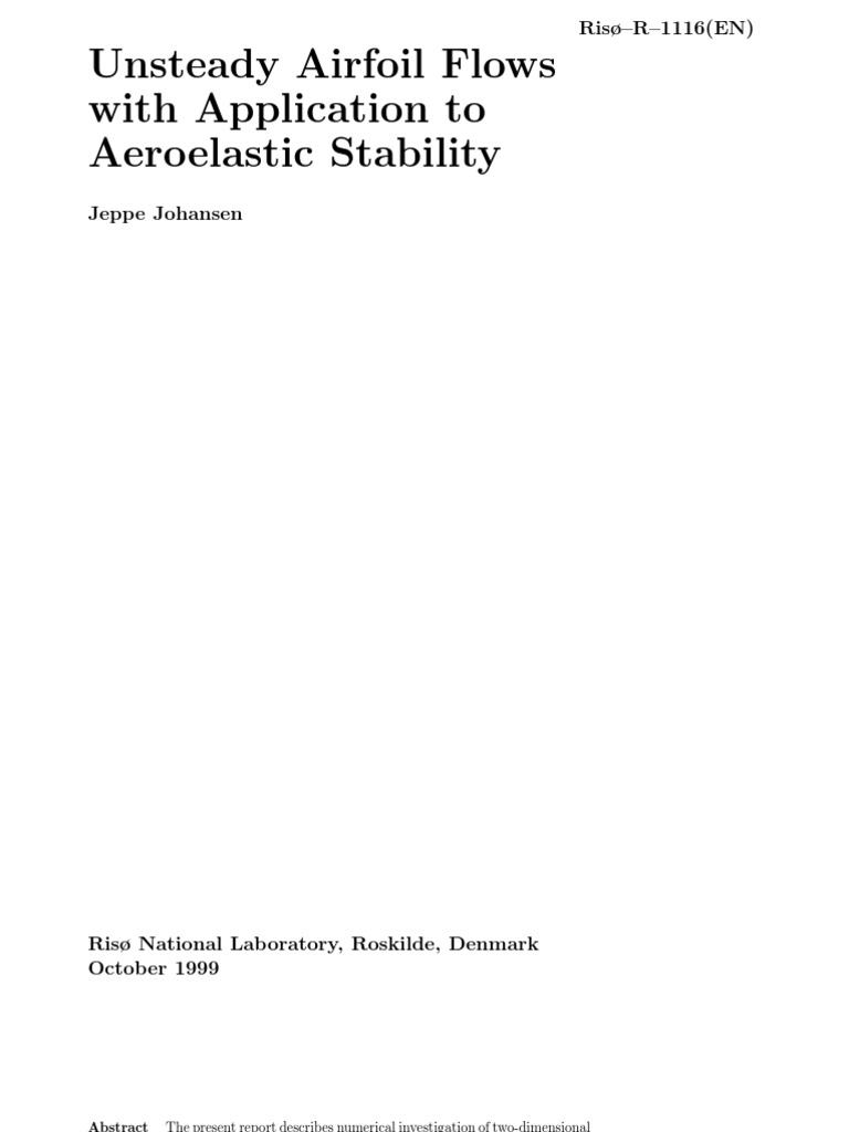 Unsteady Airfoil Flows With Application To Aeroelastic Stability | PDF ...
