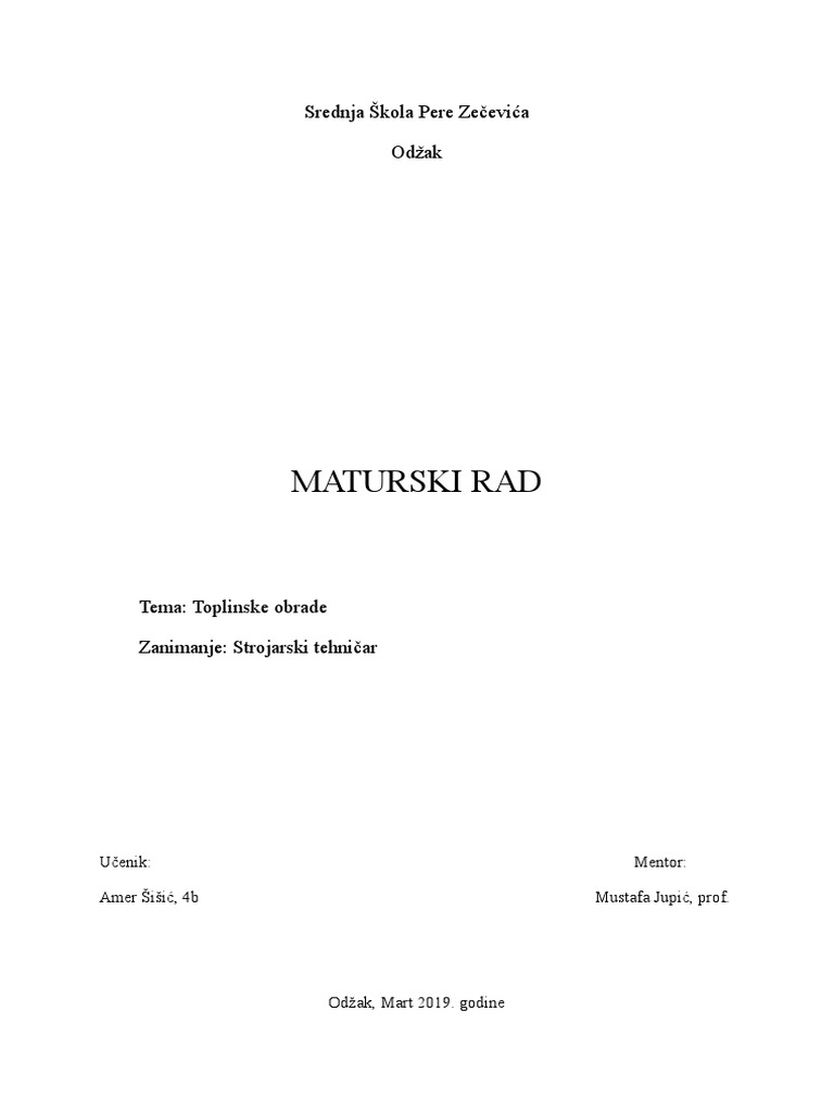 Toplinske Obrade | PDF