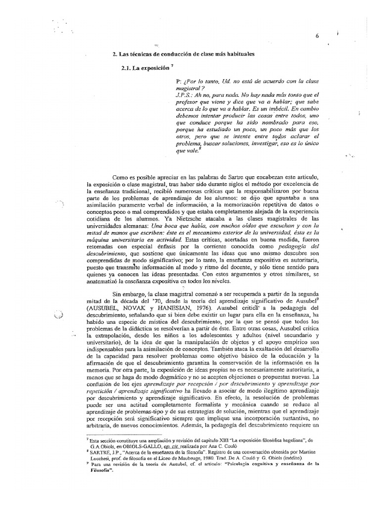 Couló, Frassineti, Obiols Técnicas de Conducción de Clase Habituales | PDF