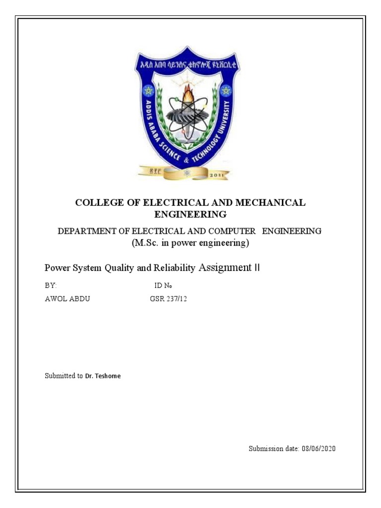College of Electrical and Mechanical Engineering: (M.Sc. in Power ...