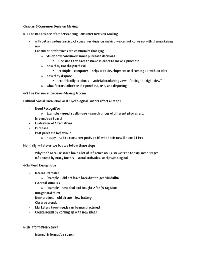 Chapter 6 Consumer Decision Making | PDF | Consumer Behaviour ...