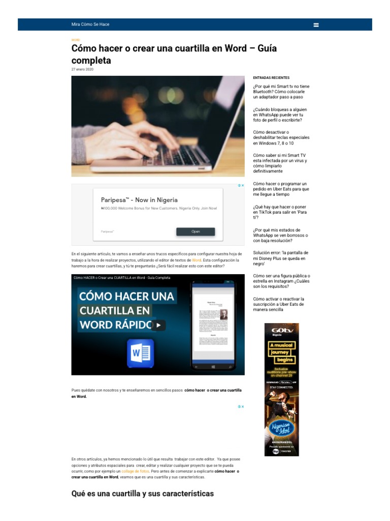 Miracomosehace Com Hacer Crear Cuartilla Word | PDF | Microsoft Word ...