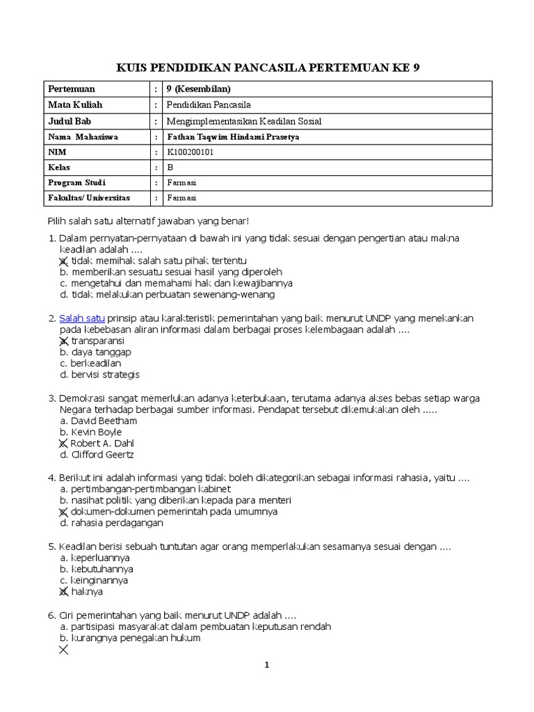 Kuis Pekan Ke-9 Fix | PDF