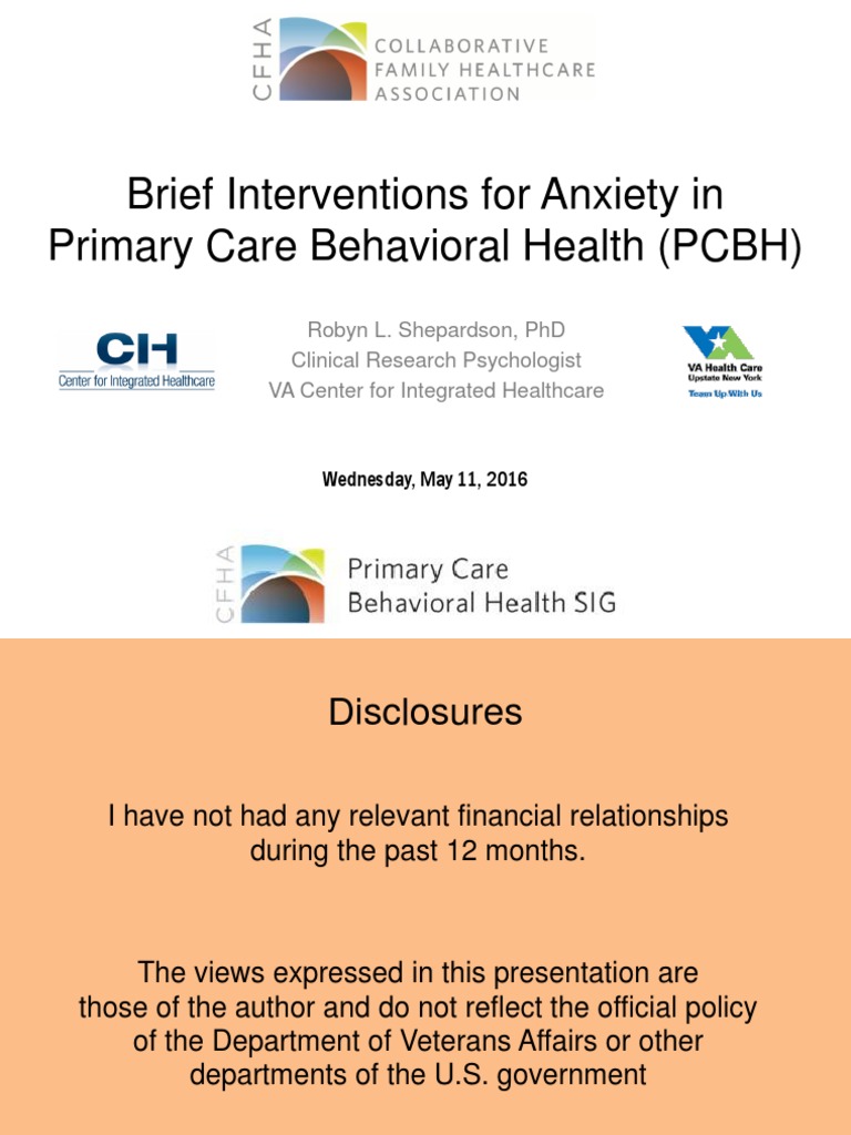 Brief Interventions for Anxiety in PCBH | PDF | Anxiety Disorder ...