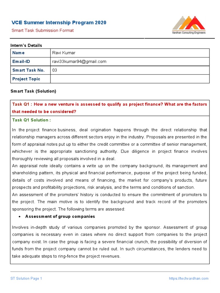 VCE Summer Internship Smart Task Submission | PDF | Electrical Grid ...