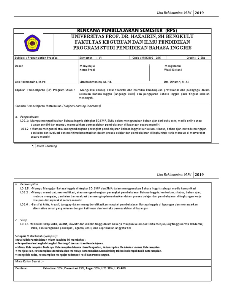RPS Micro Teaching FX | PDF