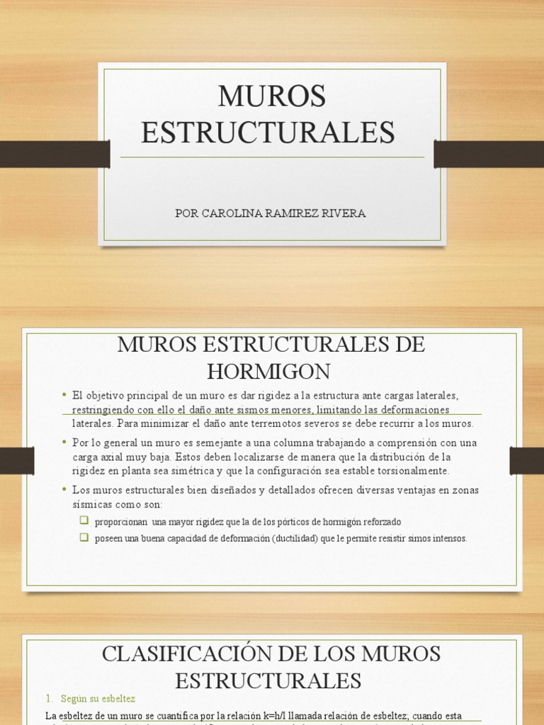 Muros Estructurales: Tipos y Funciones | PDF | Doblar | Pandeo