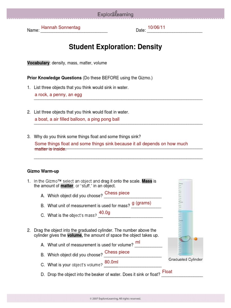 Density Form Pdf Buoyancy Density