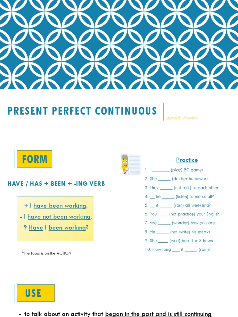 Present Perfect Continuous | PDF | Linguistic Typology | Linguistic Morphology