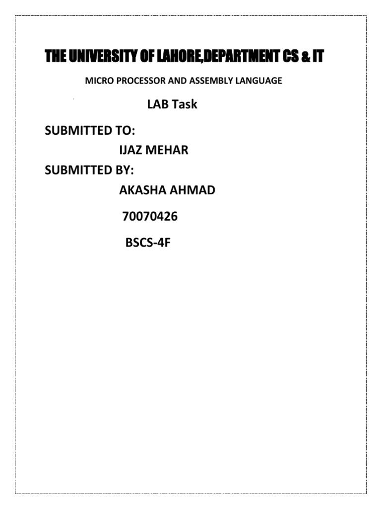 Micro Processor and Assembly Language | PDF | Assembly Language | Subroutine