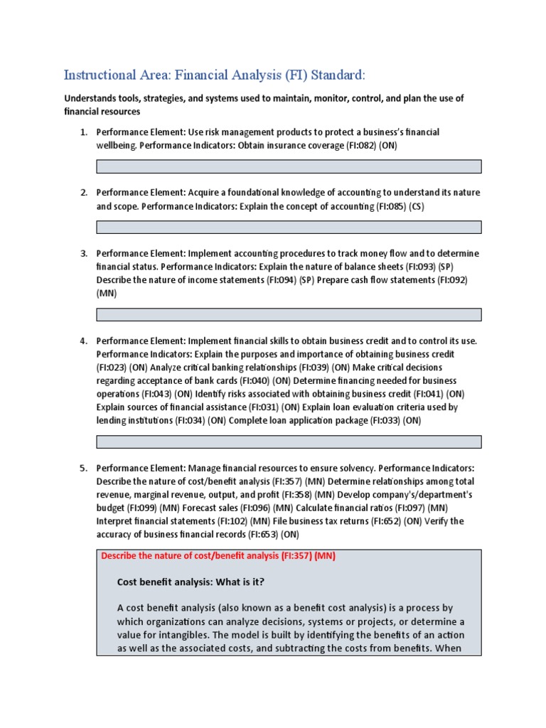 DECA Finance Content | PDF | Cost–Benefit Analysis | Investing