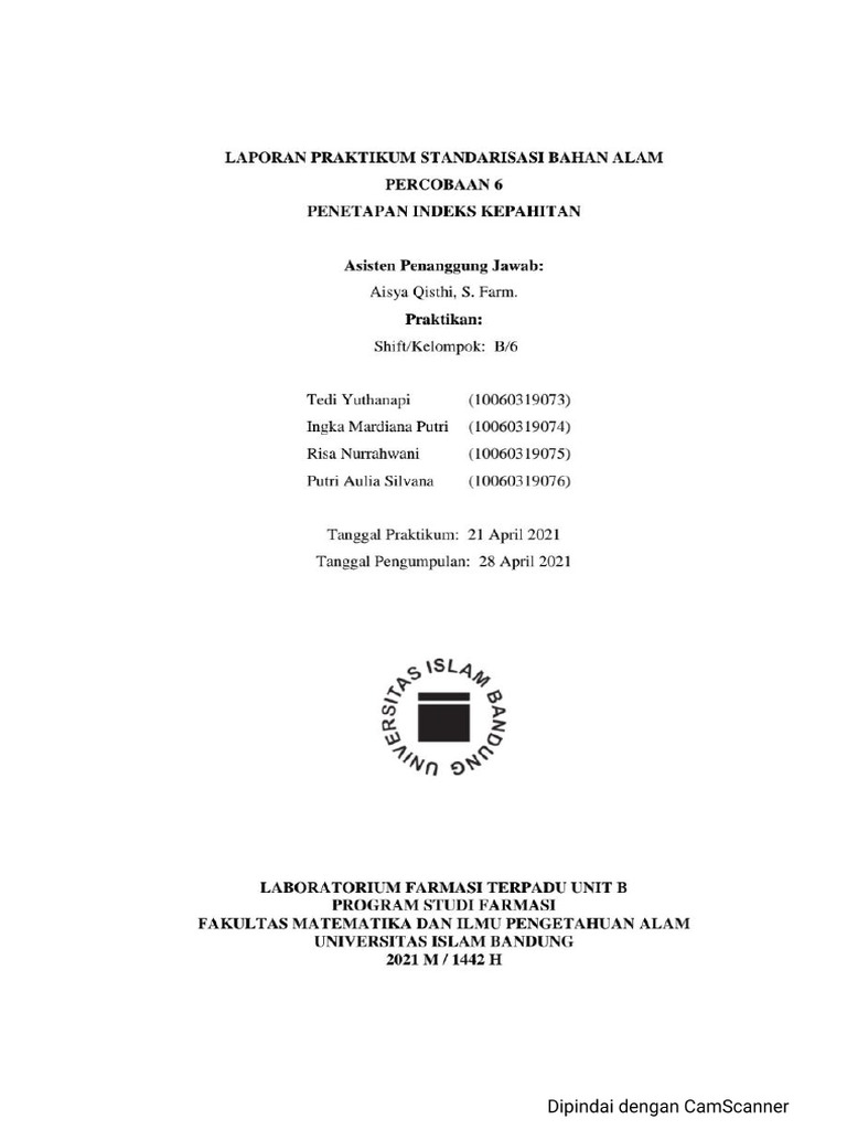 Penetapan Indeks Kepahitan | PDF