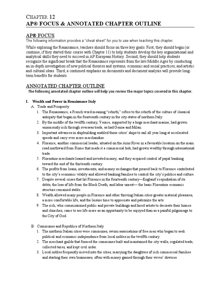 Ap® Focus & Annotated Chapter Outline | PDF | Niccolò Machiavelli ...