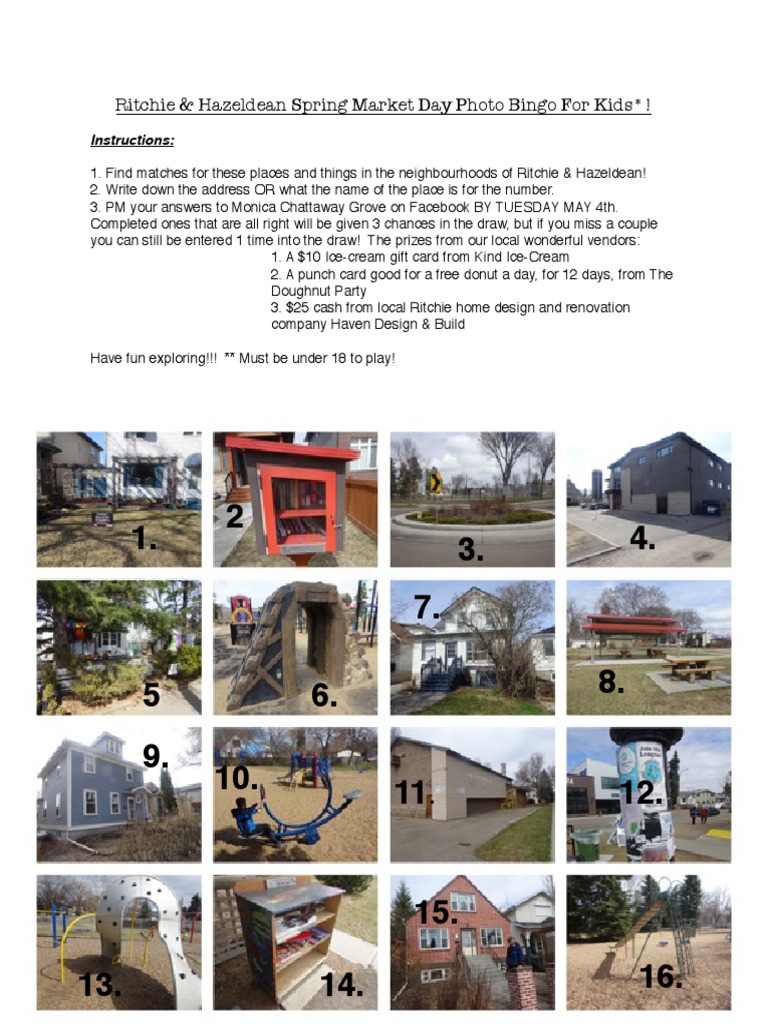 Ritchie Hazel Dean Photo Bingo Kids Contest | PDF