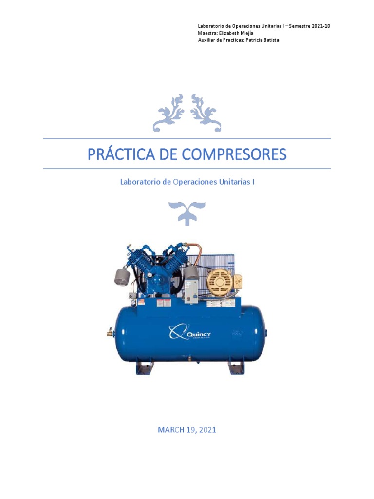 Practica No. 2 Compresores | PDF | Naturaleza | Cantidades fisicas