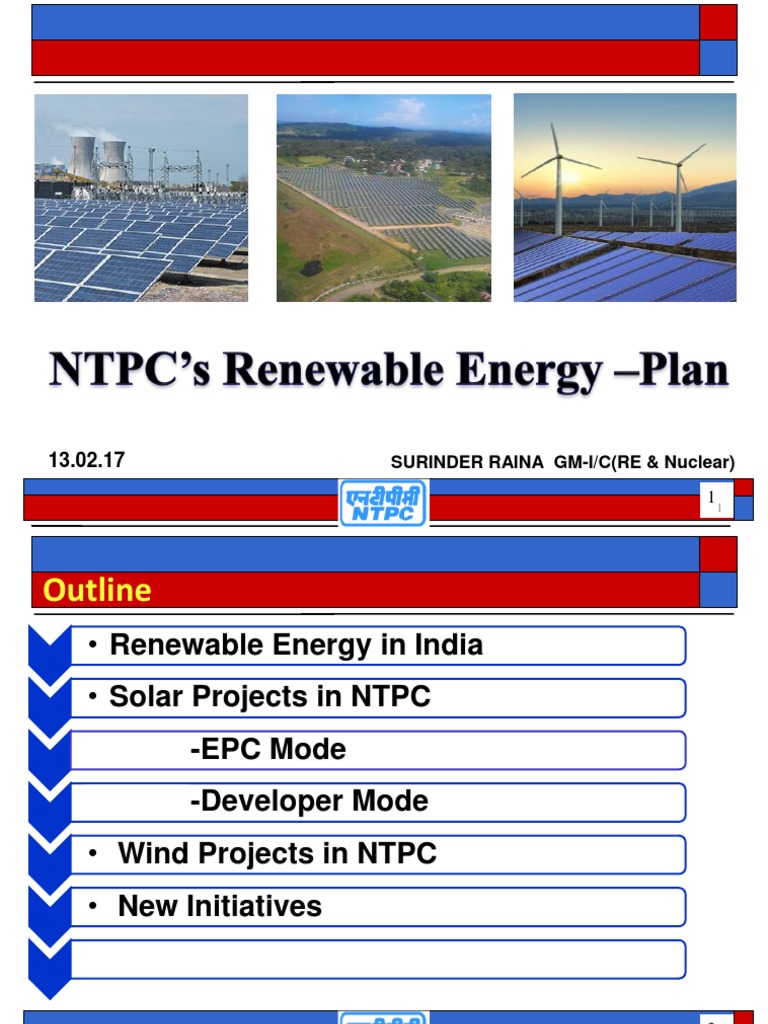 03.NTPCs Renewable Energy Plan | PDF | Solar Power | Photovoltaic System
