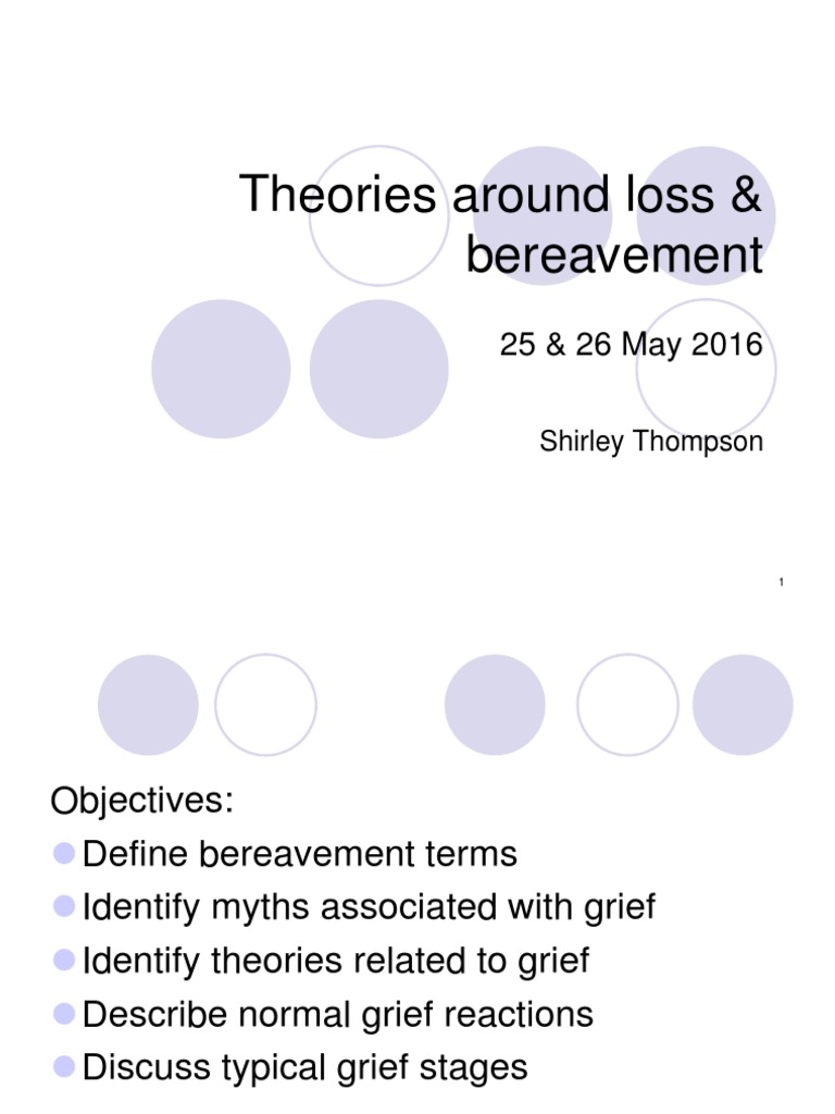 Theory Of Loss Bereavement Pdf Grief Attachment Theory