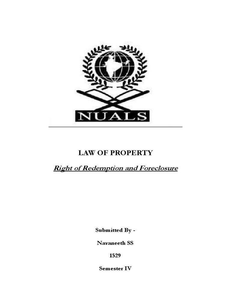 Redemption and Foreclosure Rights Explained | PDF | Mortgage Law ...