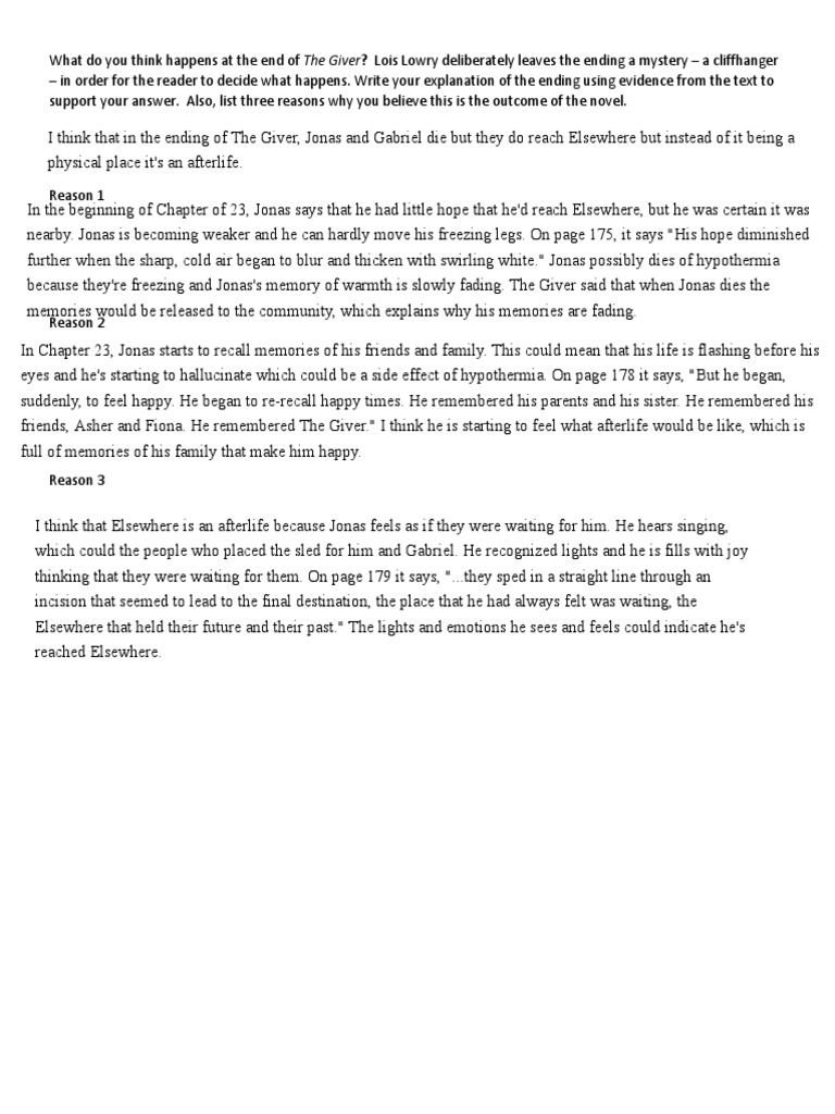 Kami Export - Nevaeh Michel - Nevaeh Michel - Giver Ending | PDF | The ...