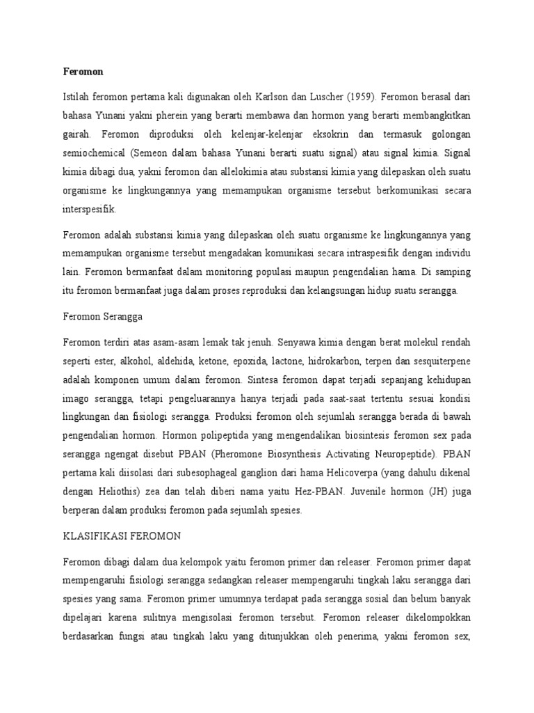 Pemahaman Feromon pada Serangga | PDF | Sains & Matematika