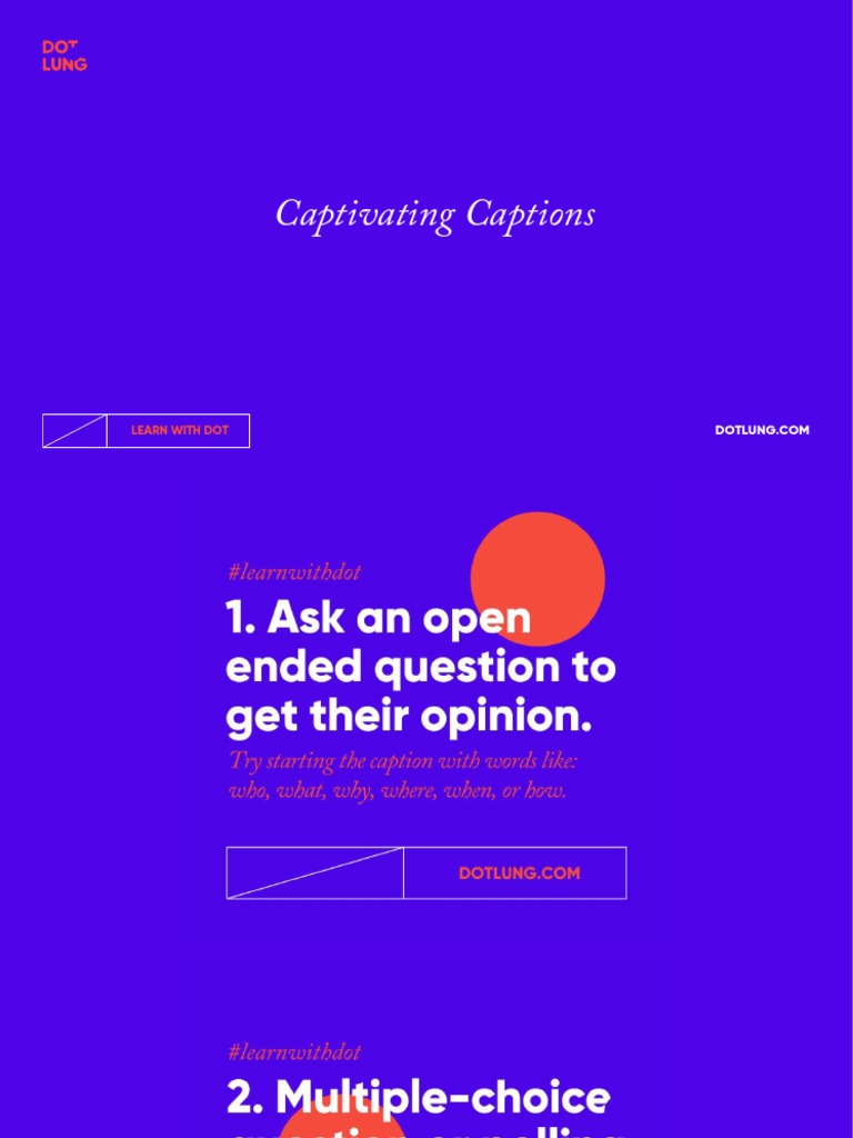 Captivating Captions: Learn With Dot | PDF