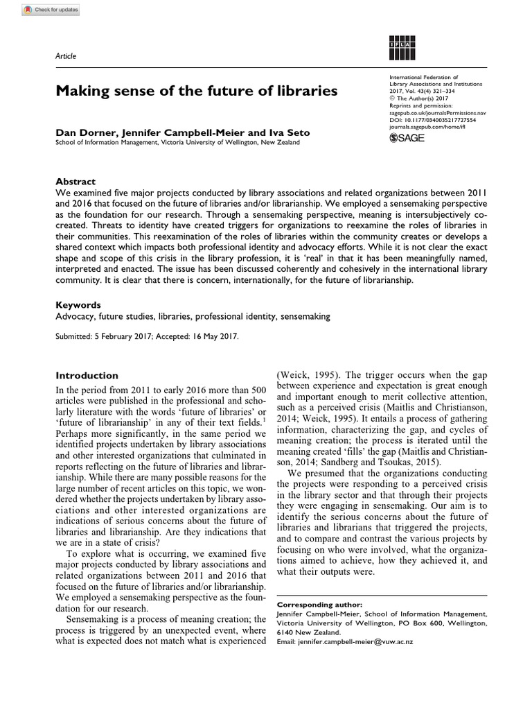 Making Sense of The Future of Libraries: Dan Dorner, Jennifer Campbell ...