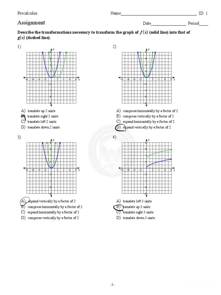 Assignment: Describe The Transformations Necessary To Transform The ...