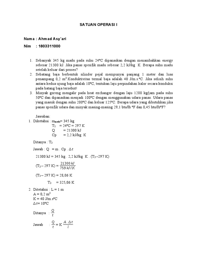 Soal Perpindahan Kalor | PDF