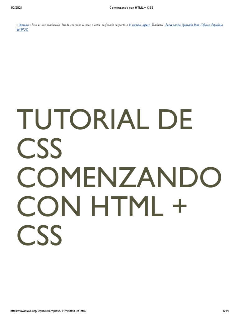 Comenzando Con HTML + CSS | PDF | HTML | Hipervínculo