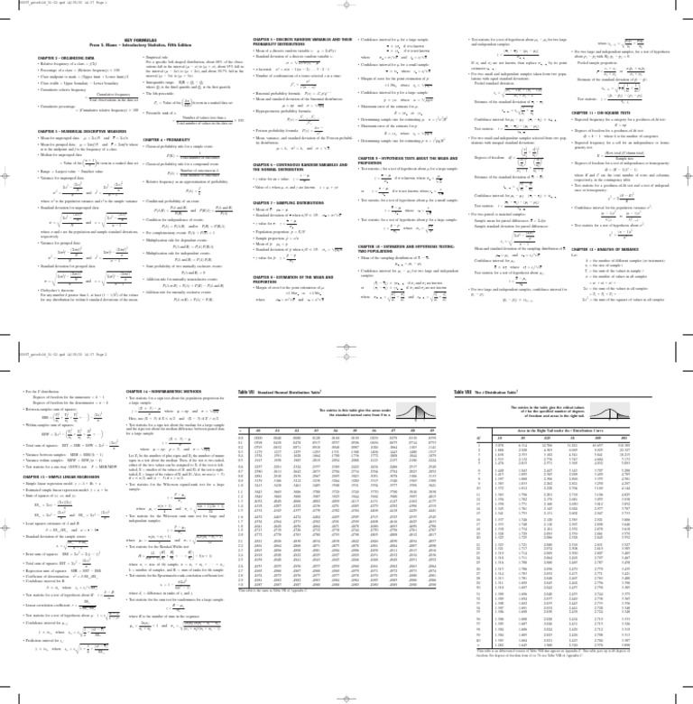 Formula Statistics Pdf