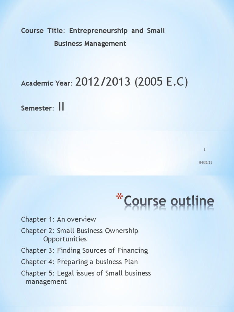 Entrepreneurship Fundamentals Overview | PDF | Entrepreneurship ...