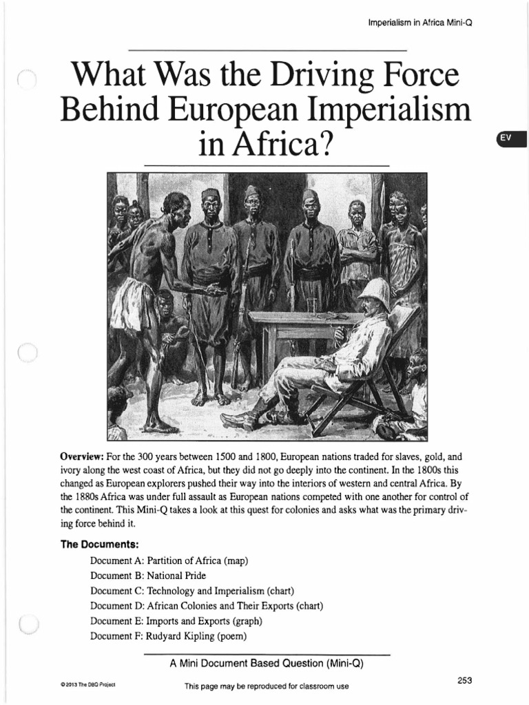 European Imperialism in Africa Mini Q Student Only | PDF