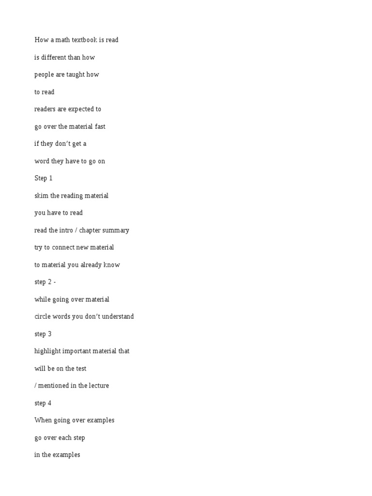 Effective Math Textbook Reading Strategies | PDF | Textbook | Teaching ...