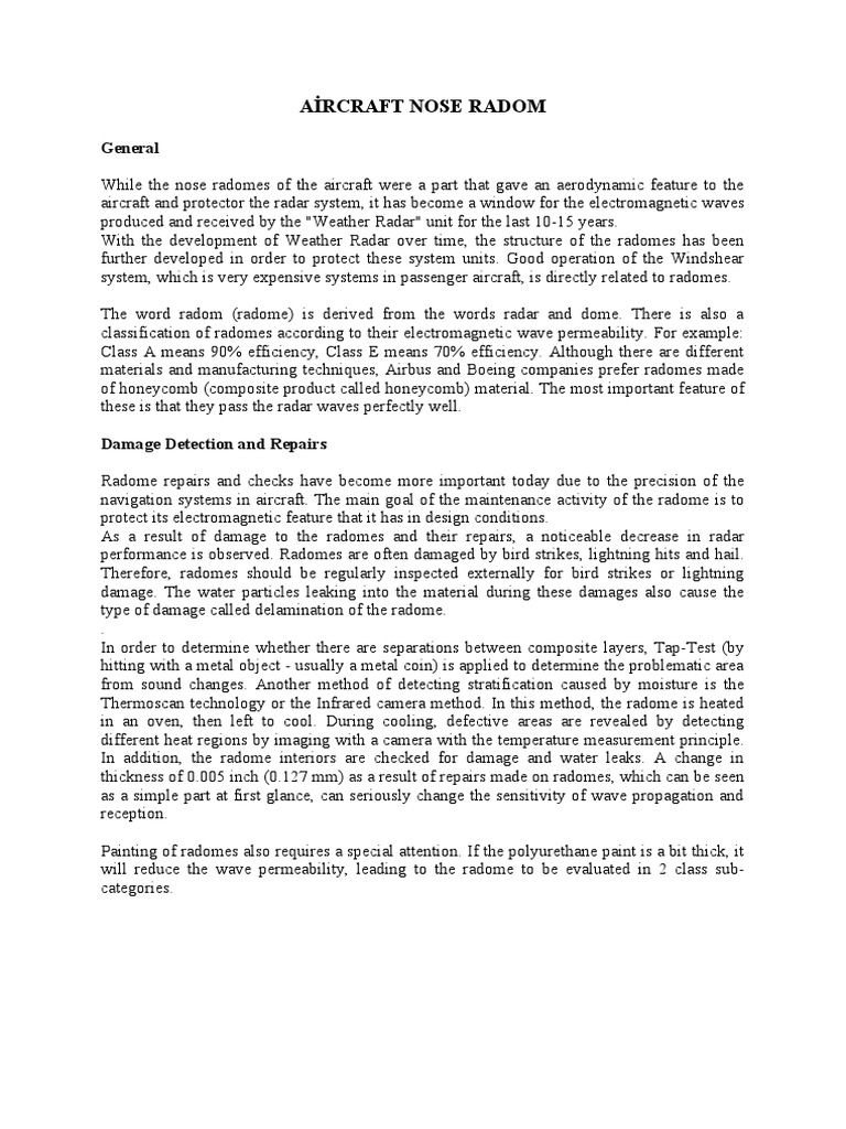 Aircraft Nose Radome | PDF | Radar | Aircraft